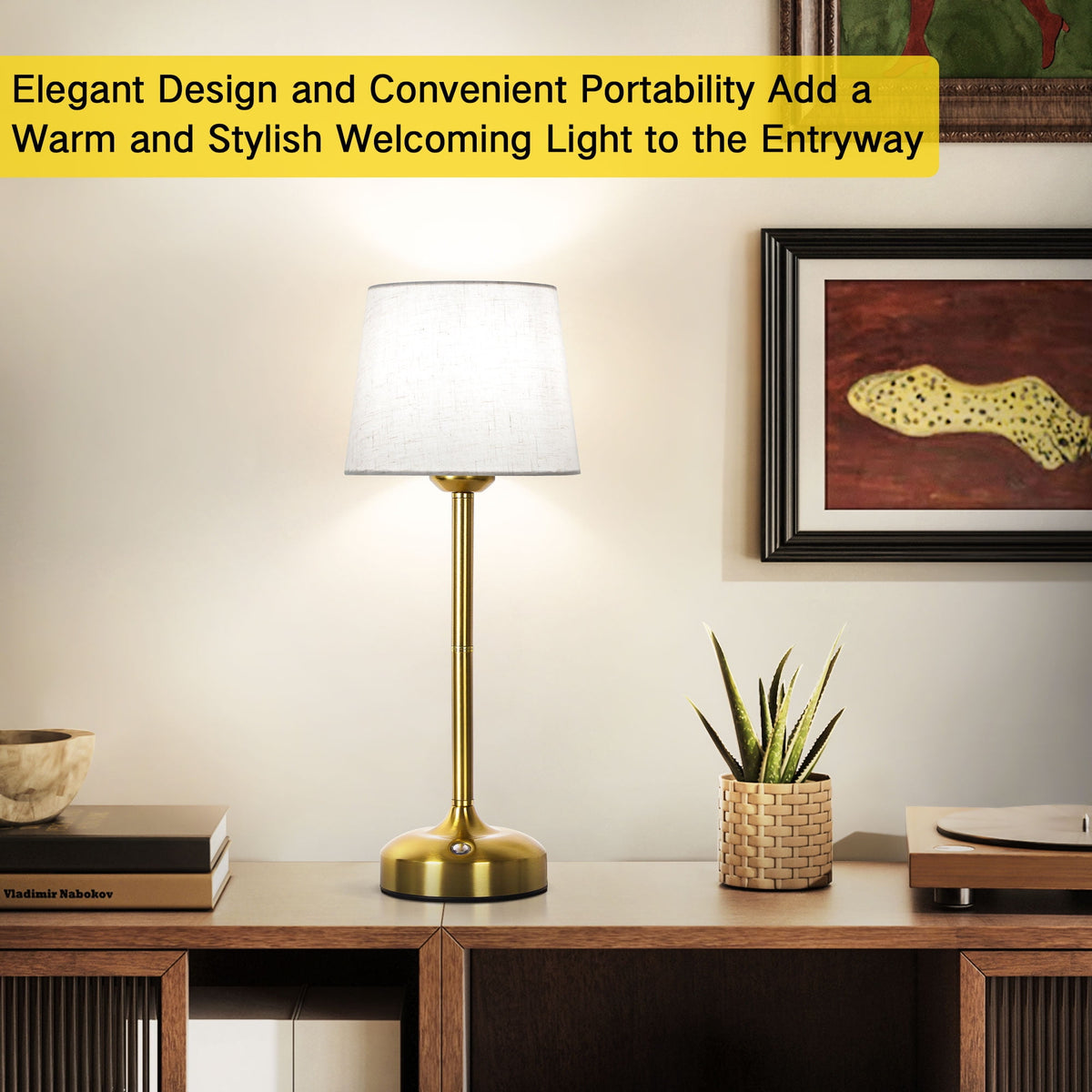 OUTON Touch Control Table Lamp for Living Room, 3-Way Dimmable Nightst