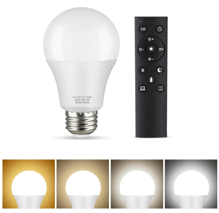 OUTON 9W 810 LM LED Dimmable Light Bulb with Remote Control（2 Sets）, A